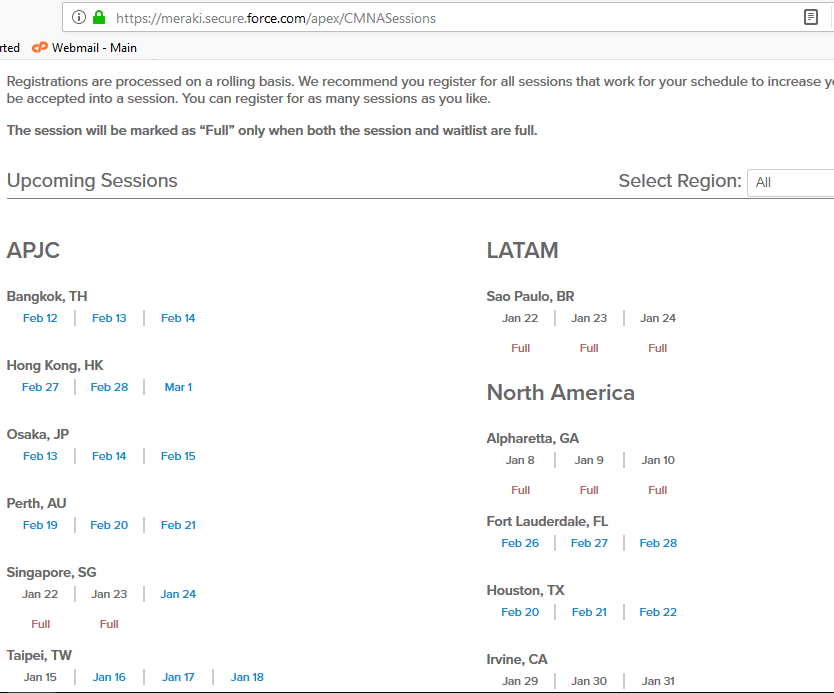 Solved: CMNA Training schedule - The Meraki Community