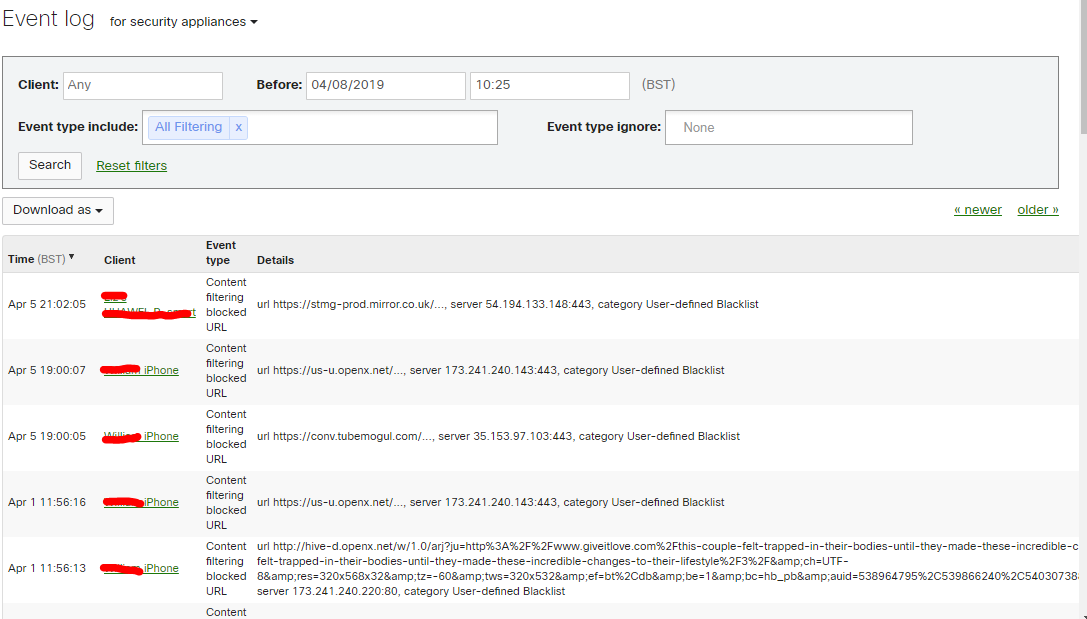 Layer 7 blocking reporting - The Meraki Community