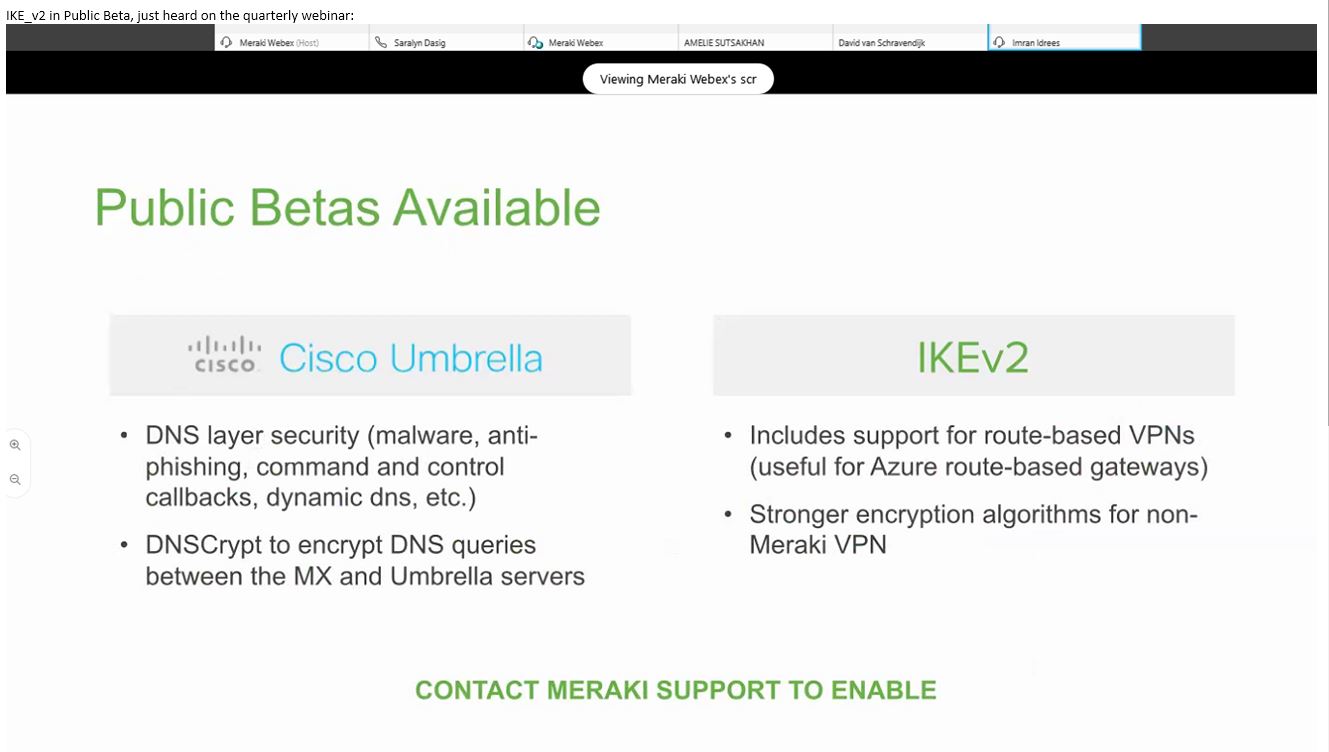 Solved: IKEv2 support on MX devices - The Meraki Community